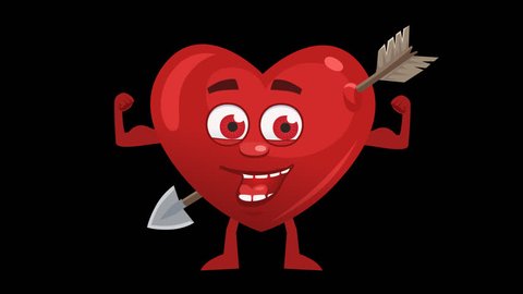 Vector Illustration Strong Heart Cartoon Stock Vector (Royalty Free ...