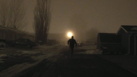 Masked Man Running Away Alley Night Stock Footage Video (100% Royalty ...