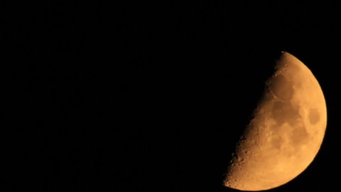 Yellow Colored Half Moon Background Black Stock Footage Video (100% ...