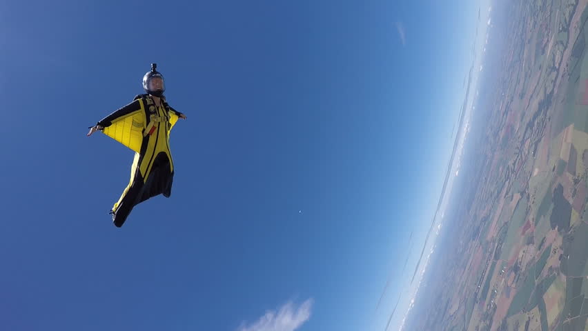 Skydiving Wing Suit Woman Acrobatic Stock Footage Video (100% Royalty ...