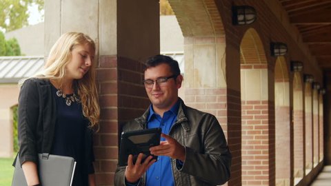 Two Partners Working On Presentation Together Stock Footage Video (100% ...