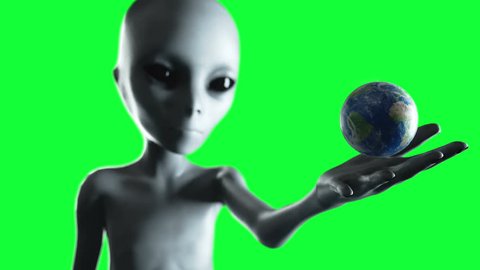 Alien Hand Reaching Out Earth Planet Stock Footage Video (100% Royalty ...