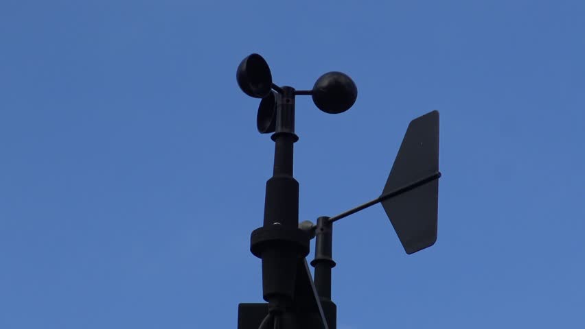 Anemometer Measuring Wind Direction and Stock Footage Video (100% ...