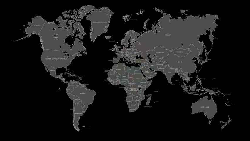 Color World Map + Alpha Stock Footage Video (100% Royalty-free ...