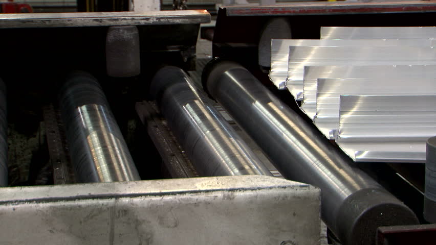 Aluminium Profiles Extrusion Production Line Stock Footage Video (100% ...