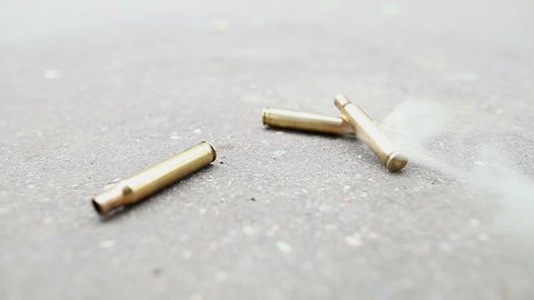 Spent Ammunition Cartridges Falling Rifle Stock Footage Video (100% ...