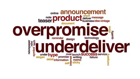 Overpromise Underdeliver Animated Word Cloud Text Stock Footage Video ...
