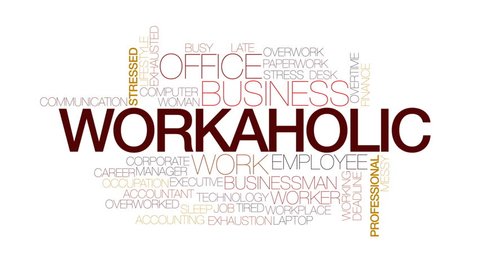 Workaholic Animated Word Cloud Text Design Stock Footage Video (100% ...