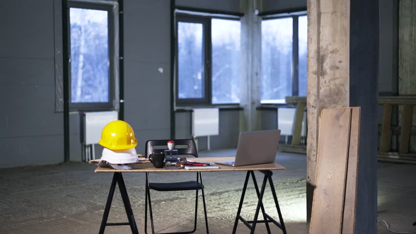 architect's workplace construction site concept young Stock Footage ...