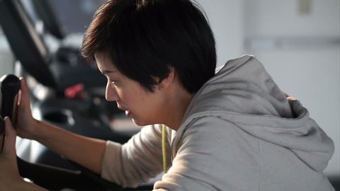 woman hardly breathing feeling squeezed pain Stock Footage Video (100% ...