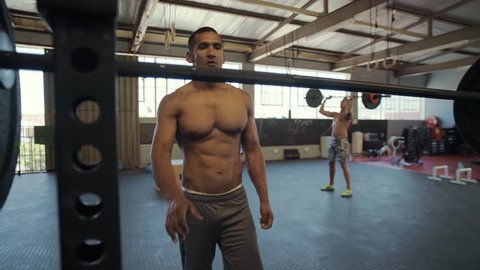 Ripped Fit Man Gym Lifting Heavy Stock Footage Video (100% Royalty-free ...