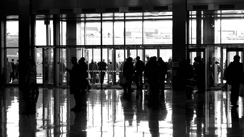 silhouette people enter hall Stock Footage Video (100% Royalty-free ...