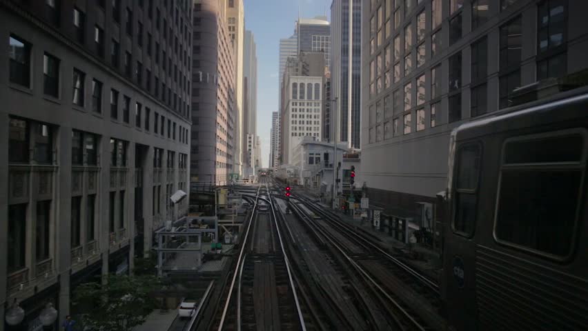 train passing through city moving railroad Stock Footage Video (100% ...
