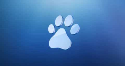 Animated Paw Blue 3d Icon Loop Stock Footage Video (100% Royalty-free ...