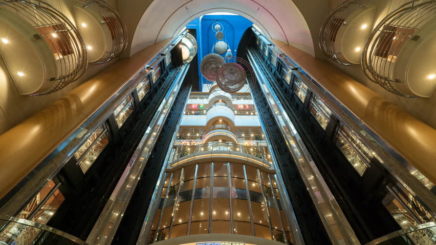 time laps elevators inside cruise ship Stock Footage Video (100% ...