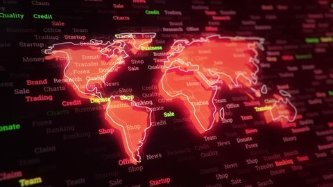 Multicolored Digital Interface Screen Tracking Location Stock Footage ...