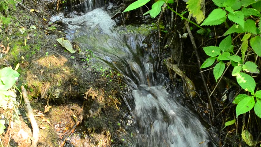 beautiful small brook waterfalls flowing spring Stock Footage Video ...