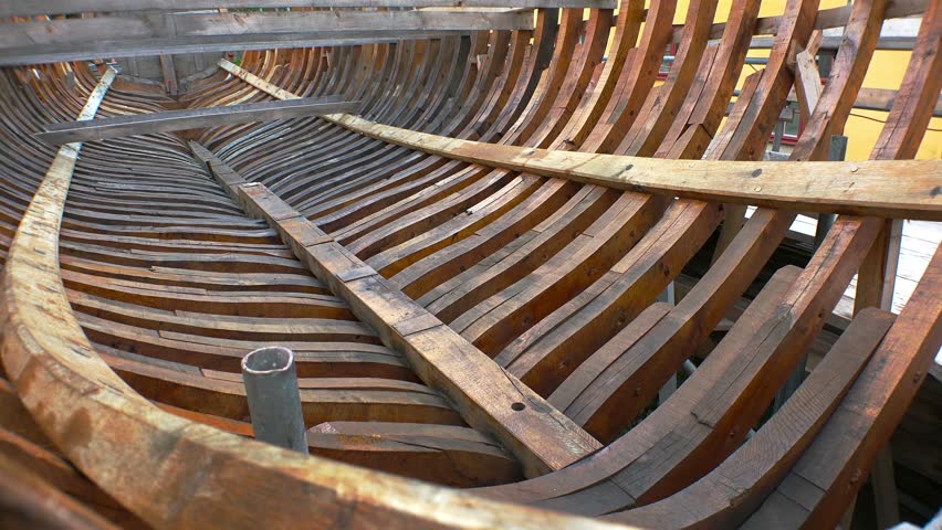 wooden frame boat ship shot 4k Stock Footage Video (100% Royalty-free ...