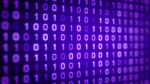 Technology Purple Background Binary Code Moves Stock Footage Video (100 ...
