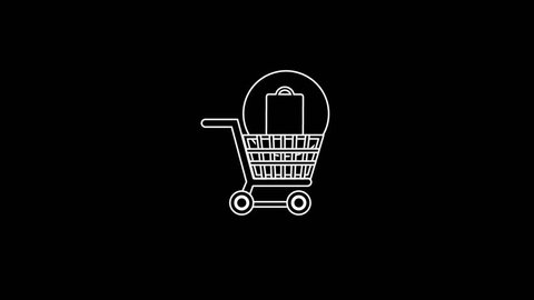 shopping cart flat animated icon 4k Stock Footage Video (100% Royalty ...