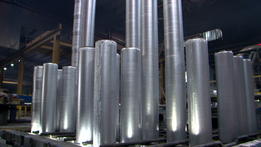 Extrusion Billets Aluminium Casting in Stock Footage Video (100% ...