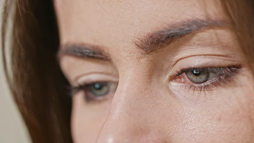 close girl's eye reading internet reflection Stock Footage Video (100% ...