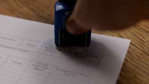 Copy Stamp Stamping Document Stamp Stock Footage Video (100% Royalty ...