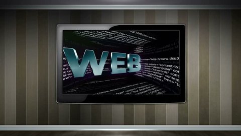 Web Text Animation Html Code Monitor Stock Footage Video (100% Royalty ...