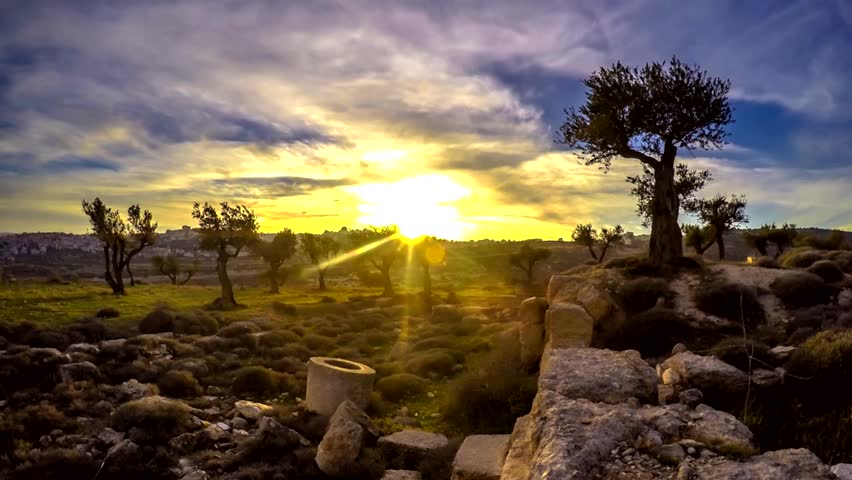Sunset Over Bethlehem Seen Through Stock Footage Video (100% Royalty ...