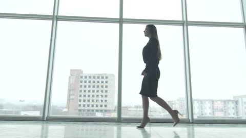Young Success Business Woman Walking Left Stock Footage Video (100% ...