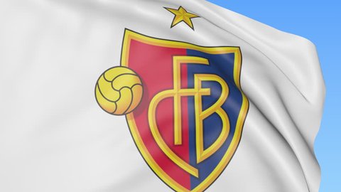 Closeup Waving Flag Fc Basel Football Stock Footage Video (100% Royalty ...