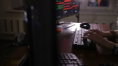 Female Hands Typing Computer Code Hacking Stock Footage Video (100% Royalty-free) 23811622 ...
