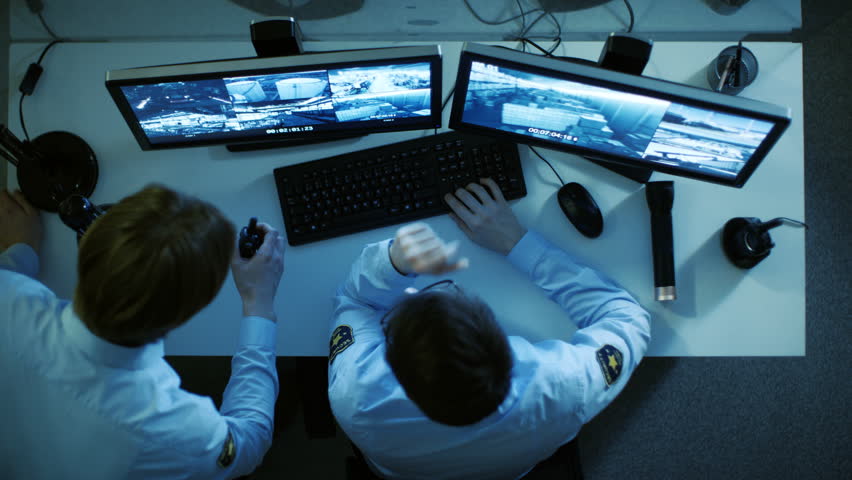 top view security guard his display Stock Footage Video (100% Royalty ...