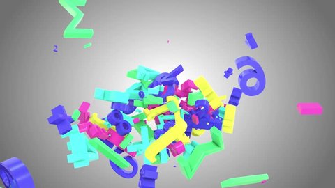 Numbers Abstract Mathematical Symbols Stock Footage Video (100% Royalty ...