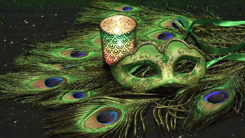 Masquerade Mask Peacock Feather Stock Video Footage - 4K and HD Video ...