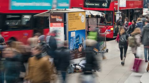 Homeless Person Sleeping Among Crowds People Stock Footage Video (100% ...