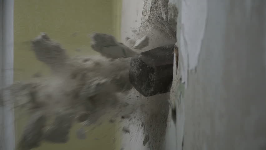 Smashing Through Concrete Wall in Stock Footage Video (100% Royalty ...