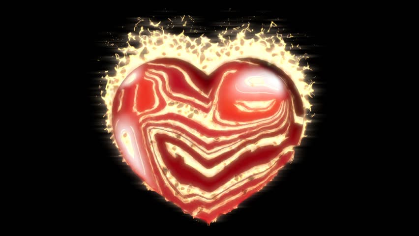 Heart On Fire. Animation in Stock Footage Video (100% Royalty-free ...