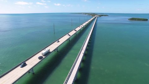 Aerial View Florida Keys Islands Bridge Stock Footage Video (100% ...