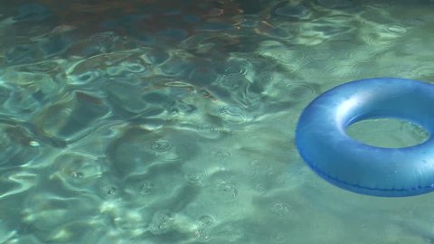 Blue Inner Tube Floating Swimming Pool Stock Footage Video (100% ...