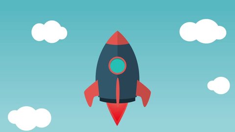 rocket launch animation video suitable infographics Stock Footage Video ...