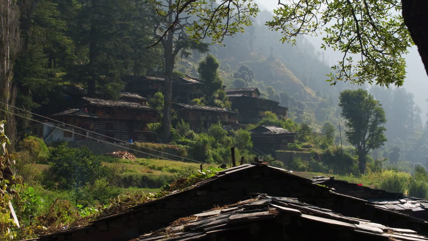 Village with wooden Houses in the snow in Nepal image - Free stock ...