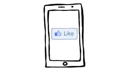 Handmade Like Button On Smartphone Screen Stock Footage Video (100% ...