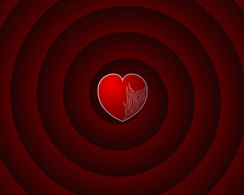 Fireheart Animated Heart On Spiral Background Stock Footage Video (100% ...