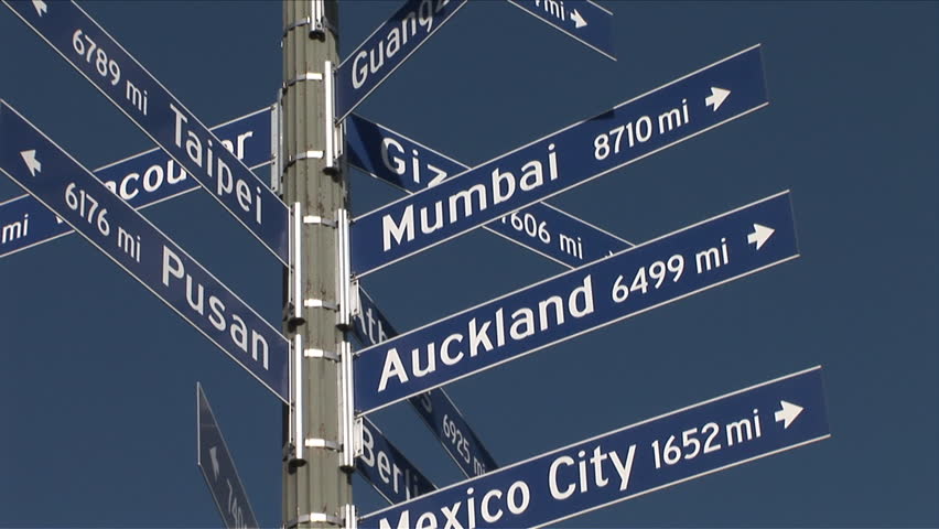 close view street signs pointing everywhere Stock Footage Video (100% ...