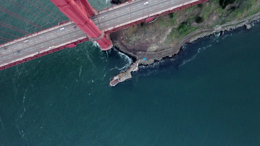 golden gate bridge overhead bird's eye Stock Footage Video (100% ...