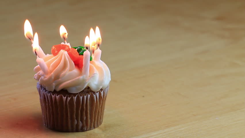 hd five birthday candles on cupcake Stock Footage Video (100% Royalty ...