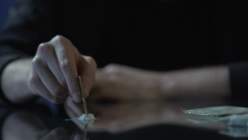 close-up male hand making lines cocaine Stock Footage Video (100% ...