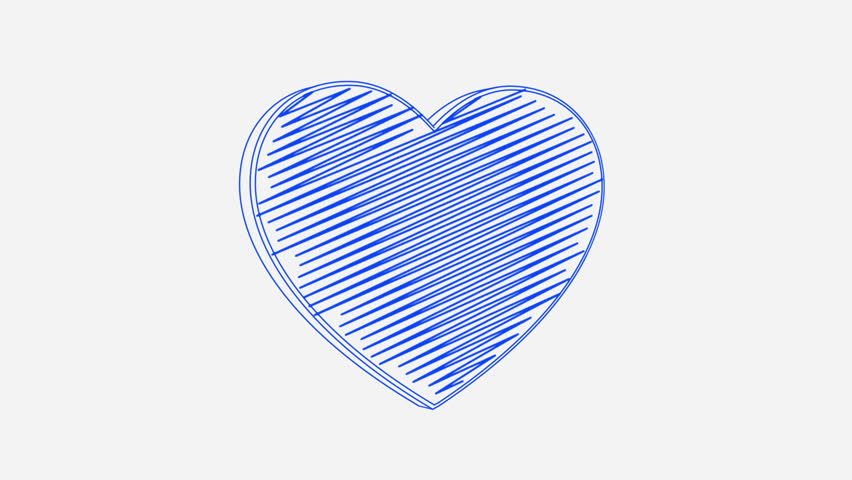 Isolated Hand Drawn Blue Heart Stock Footage Video (100% Royalty-free ...