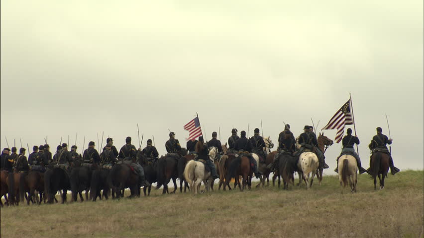 cavalry leading soldiers correct period 1864 Stock Footage Video (100% ...